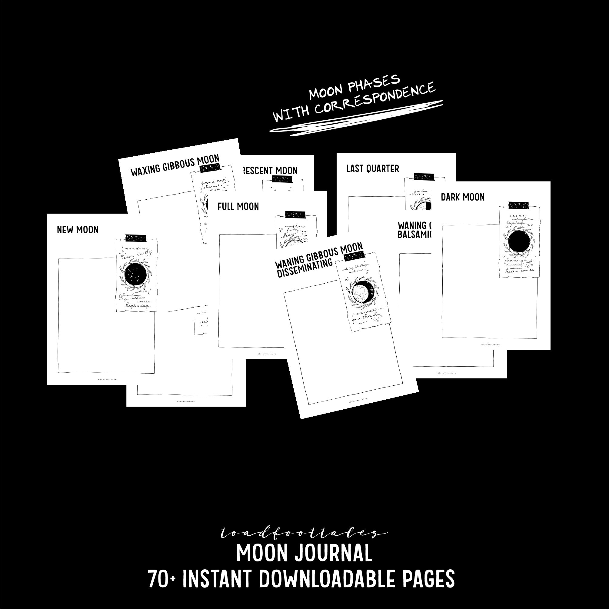 Moon Journal Printable PDF Pages | Etsy