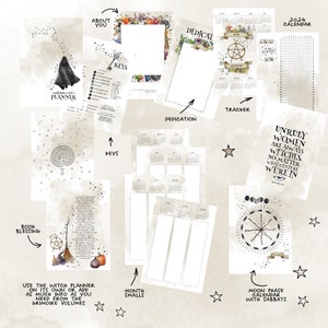 2024 Witch's Year Planner Book of Shadows Grimoire Magick Journal Magic ...