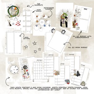 2024 Witch's Year Planner Book of Shadows Grimoire Magick Journal Magic ...