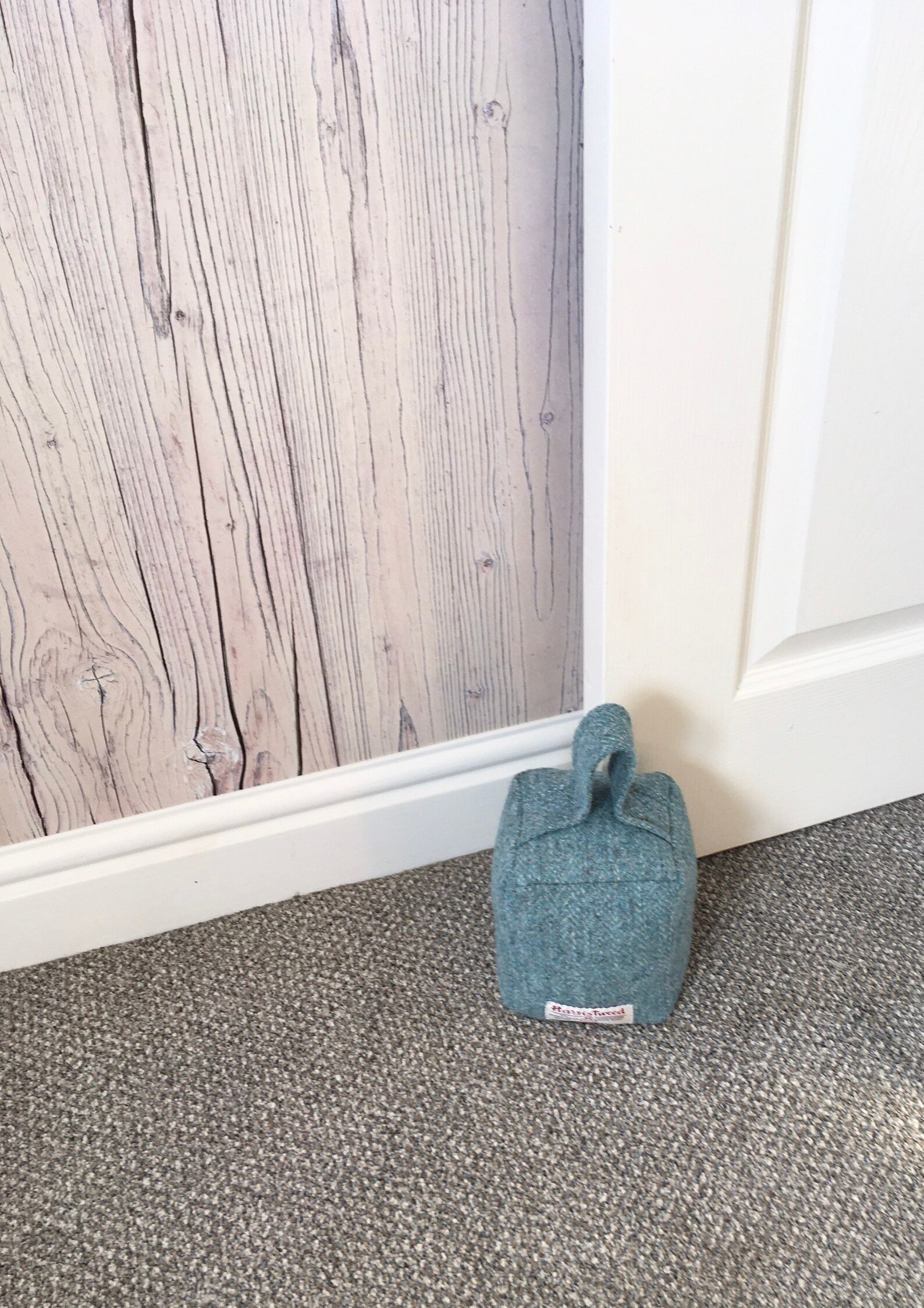 Turquoise Herringbone Harris Tweed Fabric Door Stop UK - Etsy UK
