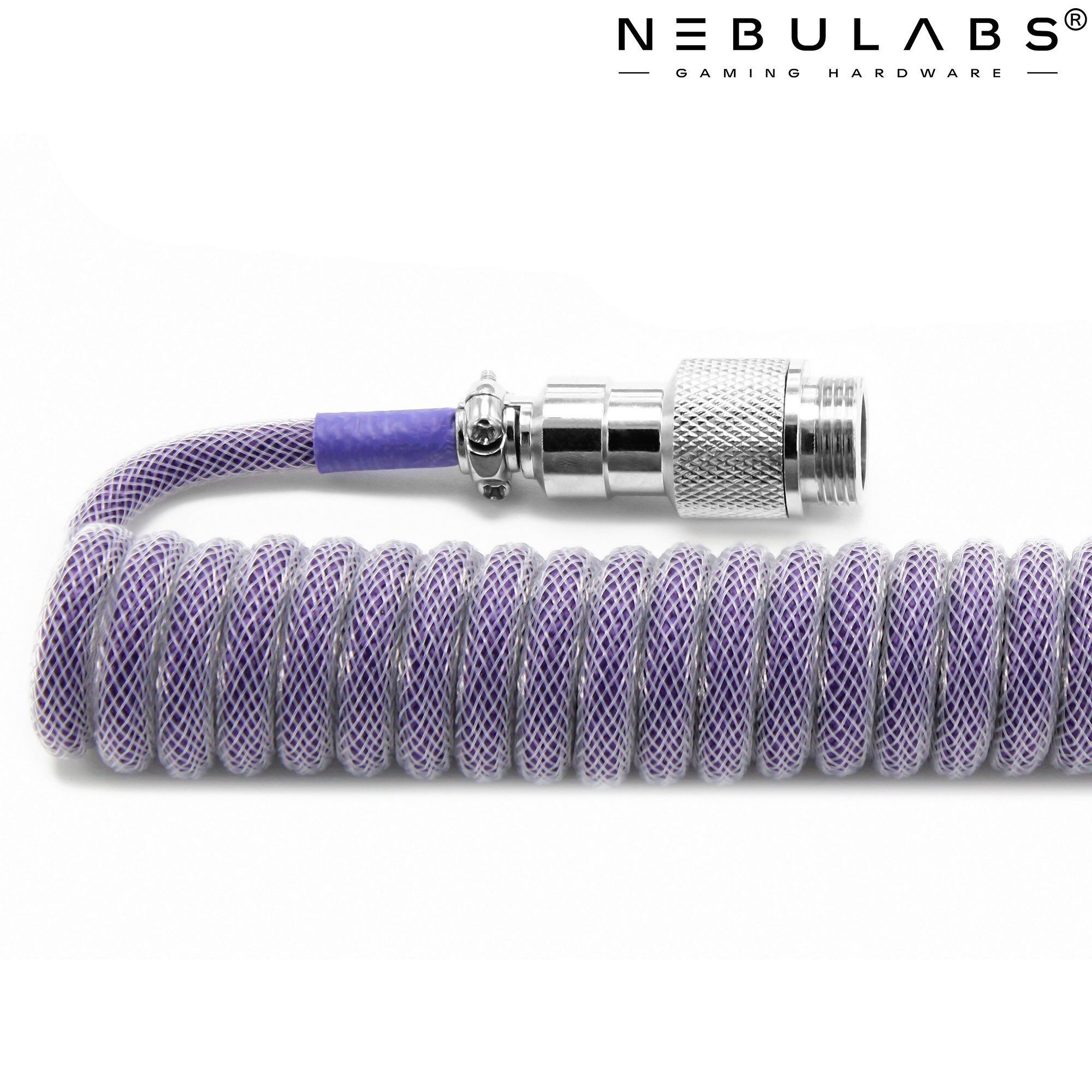 PURPLE - Custom Coiled Braided Aviator GX16 USB-C Mechanical Gaming ...