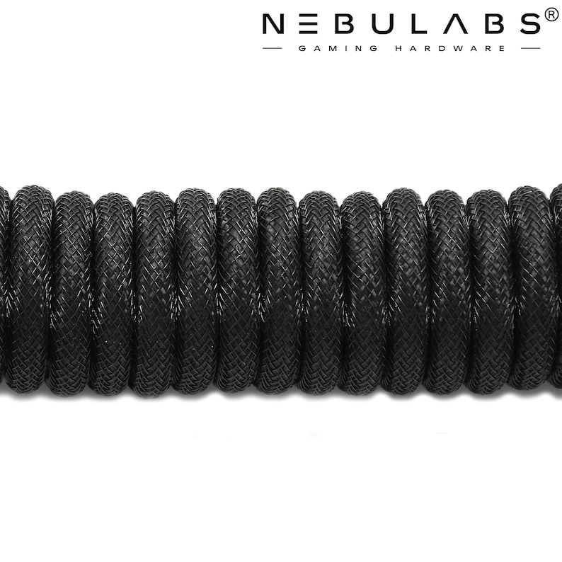 BLACK - Custom Coiled Braided Aviator GX16 USB-C Mechanical Gaming ...
