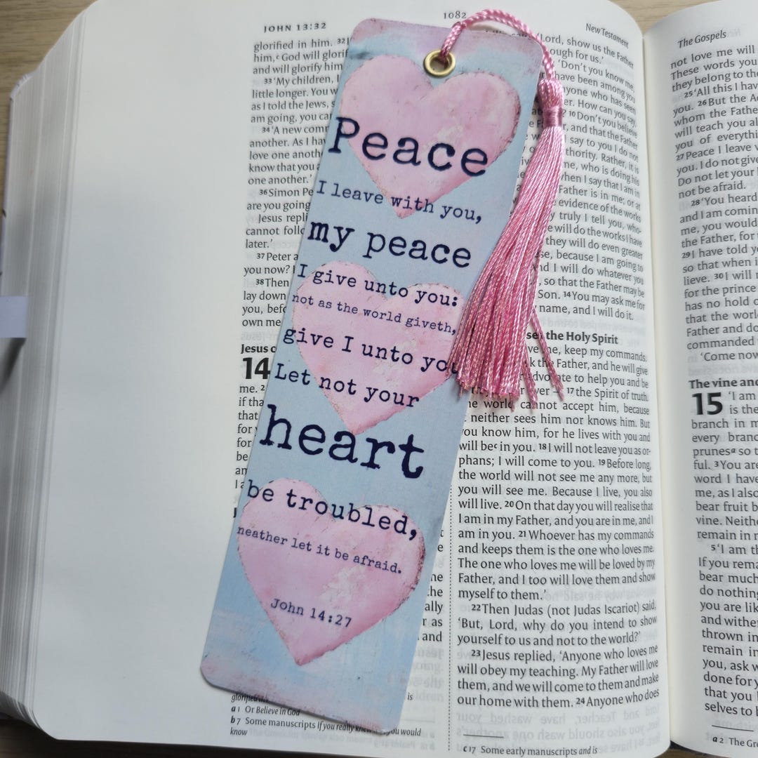 Encouraging Christian Faith Bookmark Bible Book Mark "my Peace... Let ...