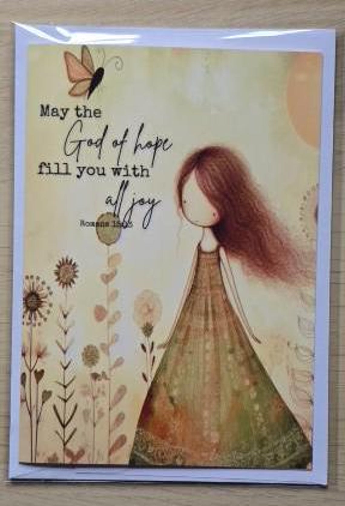 Encouraging A6 Size Christian Faith Greeting Card 'may the God of Hope ...