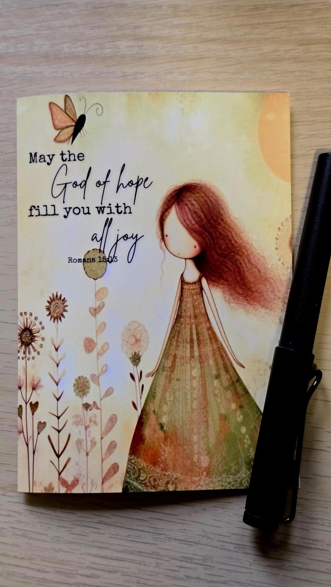 Encouraging A6 Size Christian Faith Greeting Card 'may the God of Hope ...