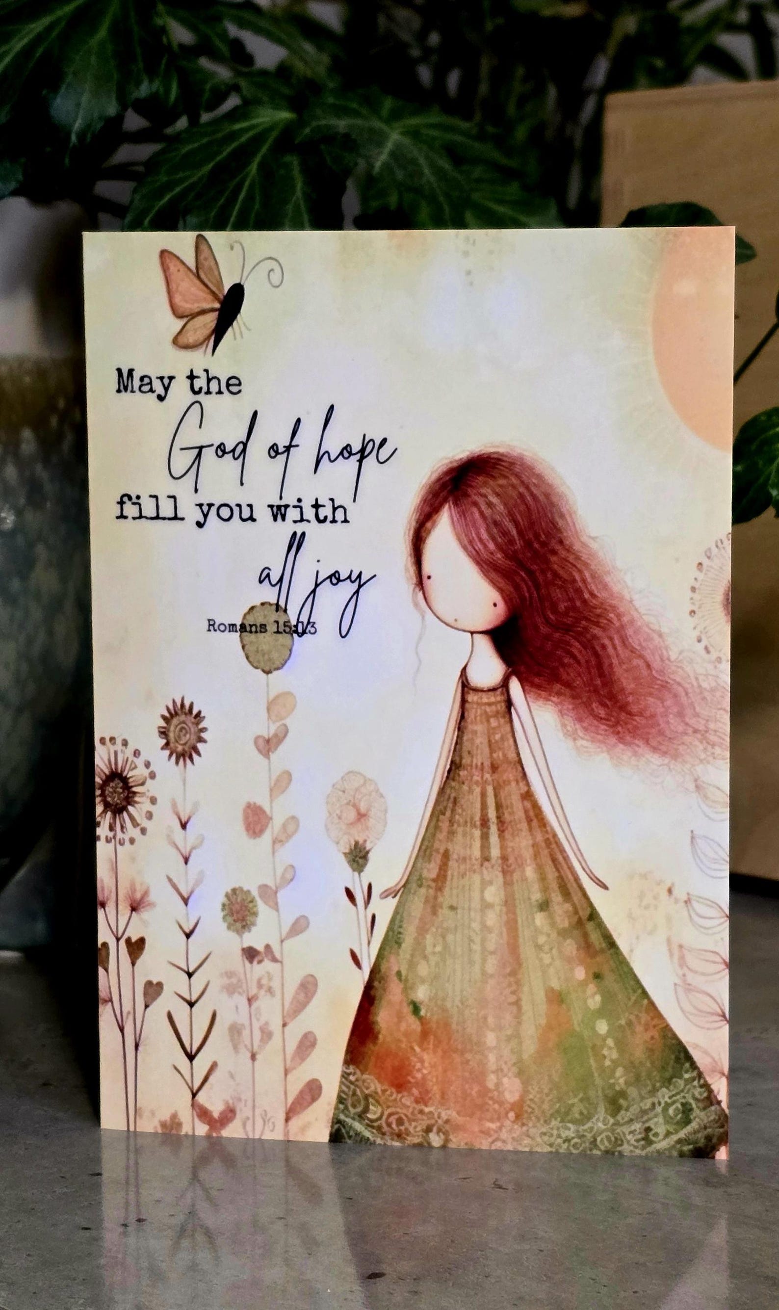 Encouraging A6 Size Christian Faith Greeting Card 'may the God of Hope ...