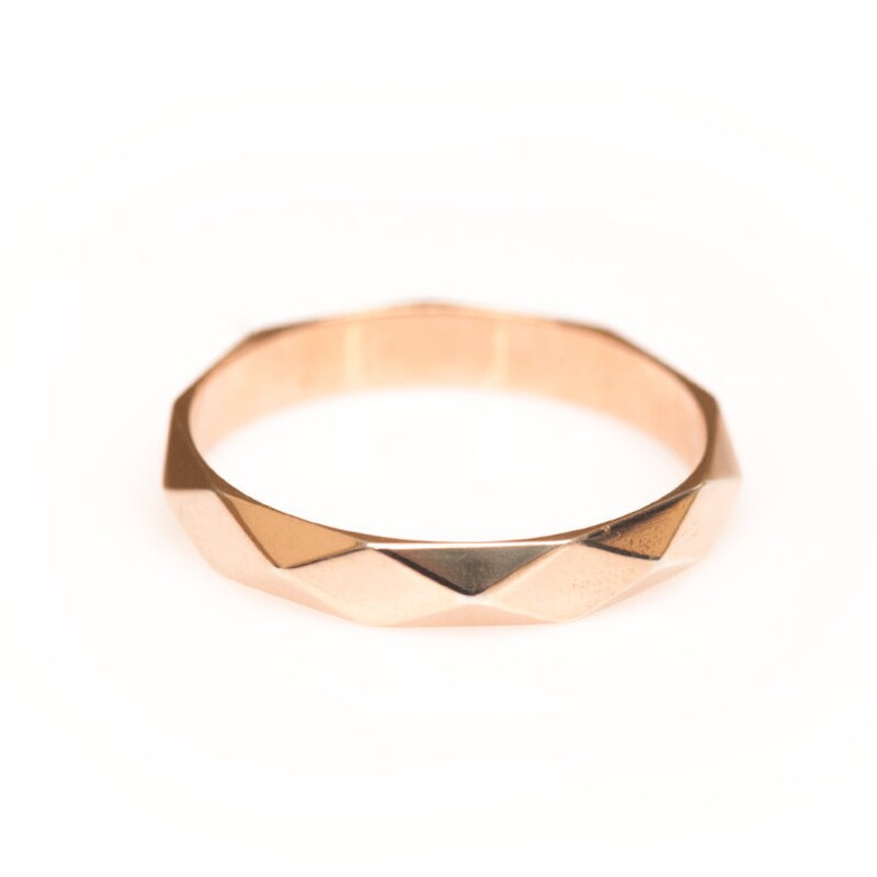 Faceted Wedding Ring - Etsy