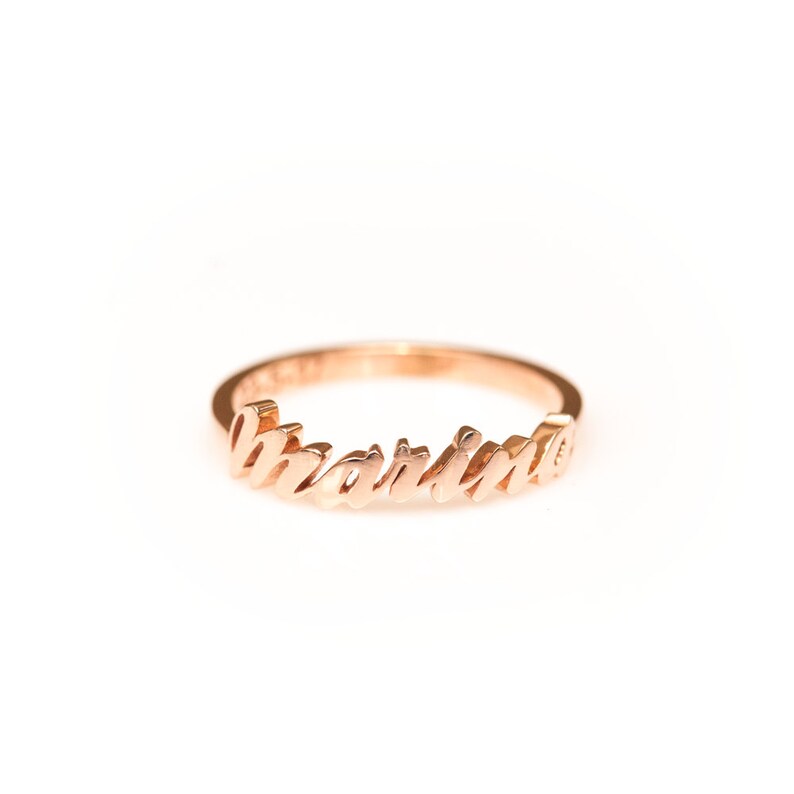 18k Gold Name Ring Gentle Name Ring Customized Name Ring - Etsy