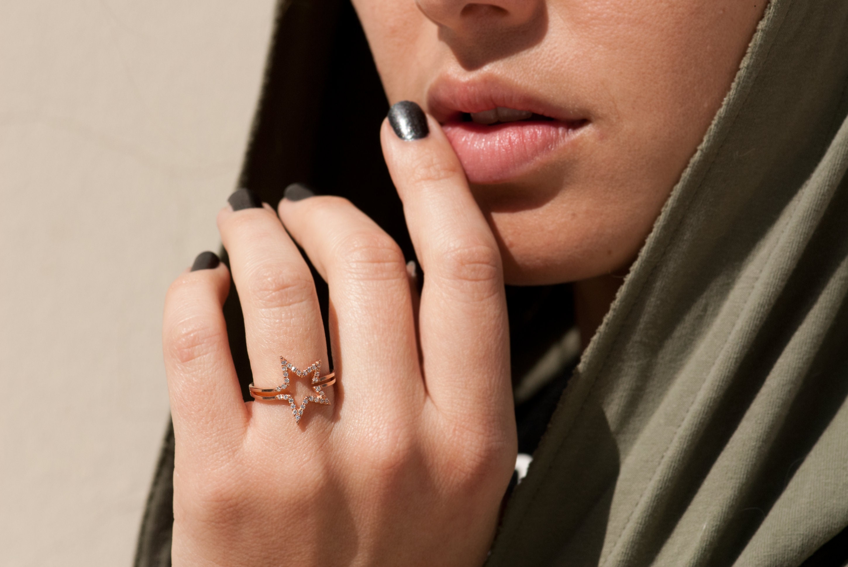 Diamant-Stern-Ring Gold Stern Ring Stern Ring 022 ct | Etsy