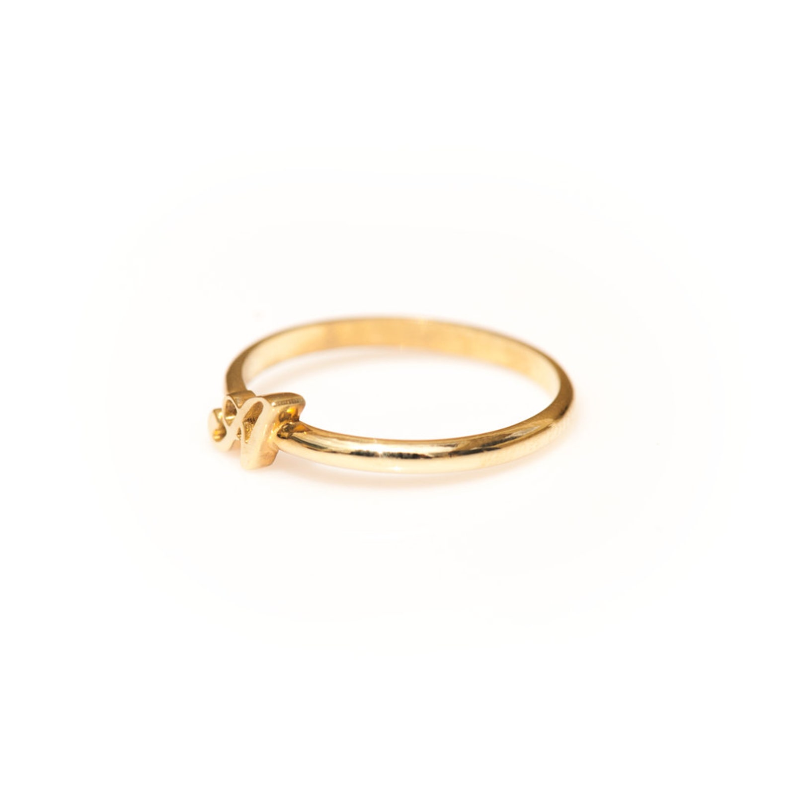 Initial Ring Gold Letter Ring Personalized Initial Ring - Etsy