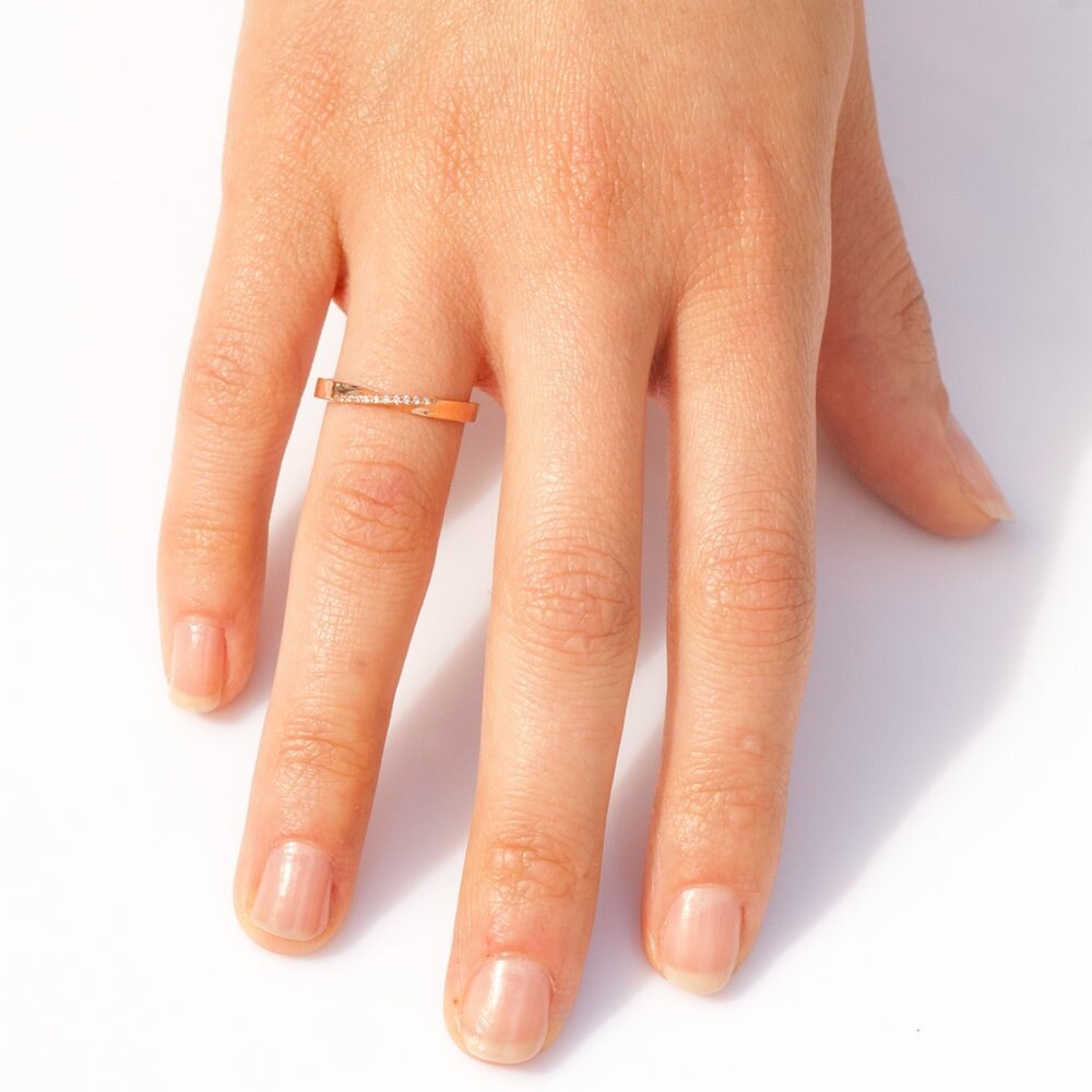 Mobius Ring Gold Mobius Ring Delicate Ring Diamonds Mobius - Etsy