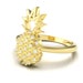 Gold Pineapple Ring, Tropical Diamond Ring, 14K Gold Pineapple Jewelry ...