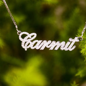 Personalized 14K - 18K Gold and Diamond Name Necklace. - Etsy