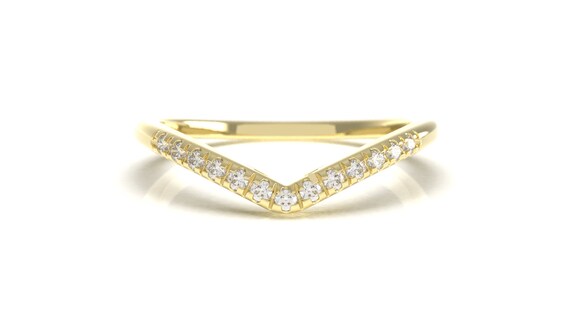 Chevron Diamond Ring Diamond V-Ring V Ring 0.10ct Diamonds | Etsy