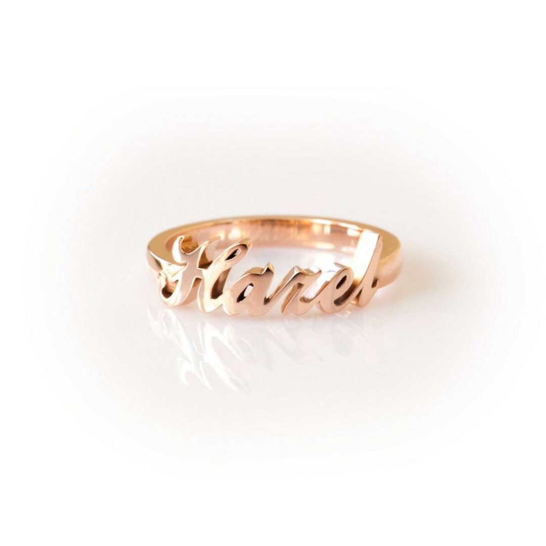 18k Gold Name Ring, Gentle Name Ring, Customized Name Ring ...