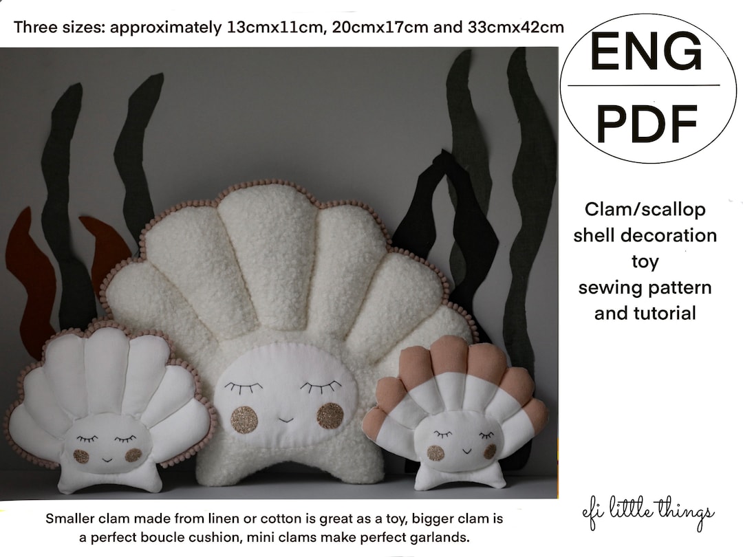 Home Décor Soft Toy Boucle Fluffy Decoration Clam/scallop Shell Cushion ...