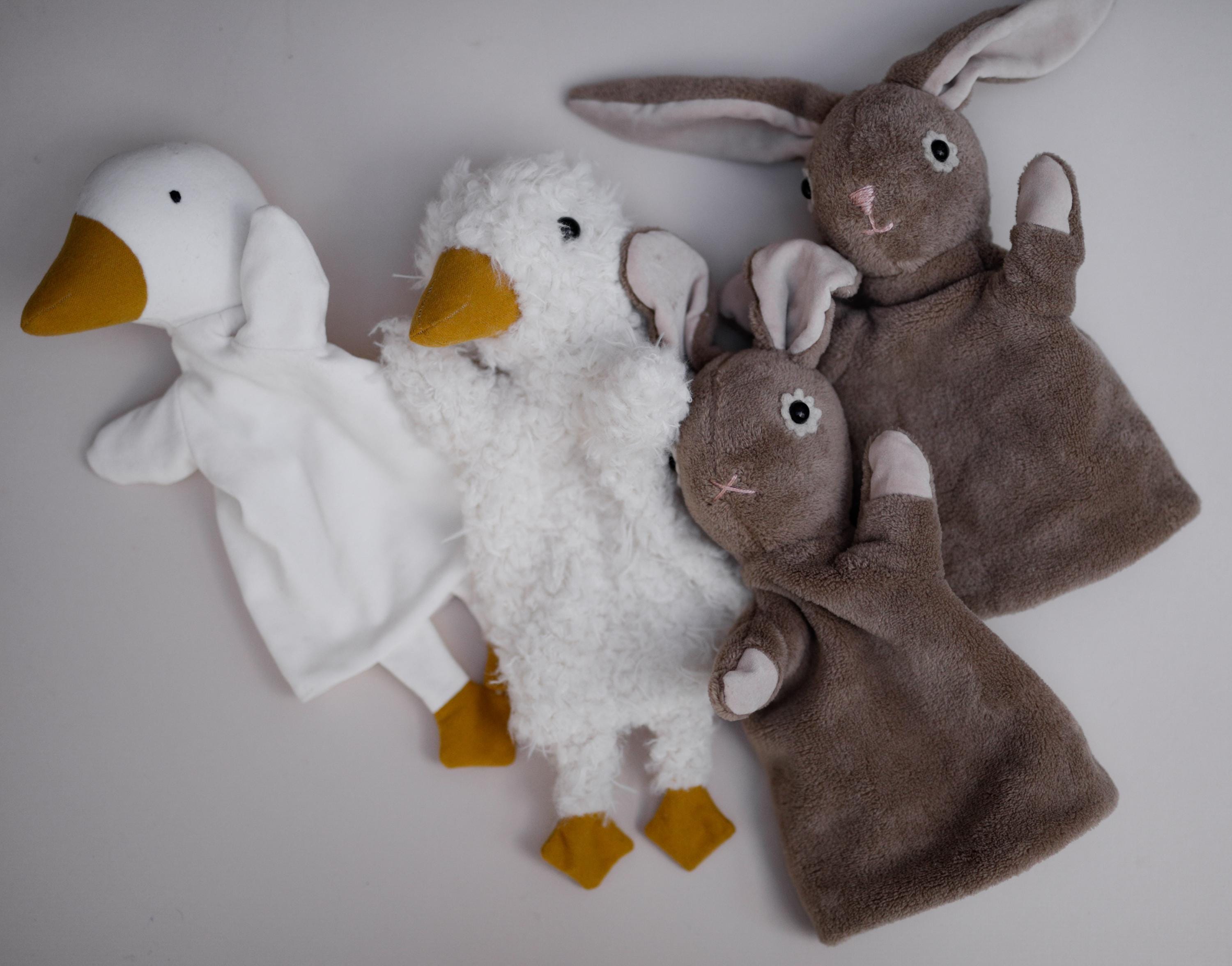 Rabbit and Goose Puppets PDF Sewing Pattern and Tutorial - Etsy
