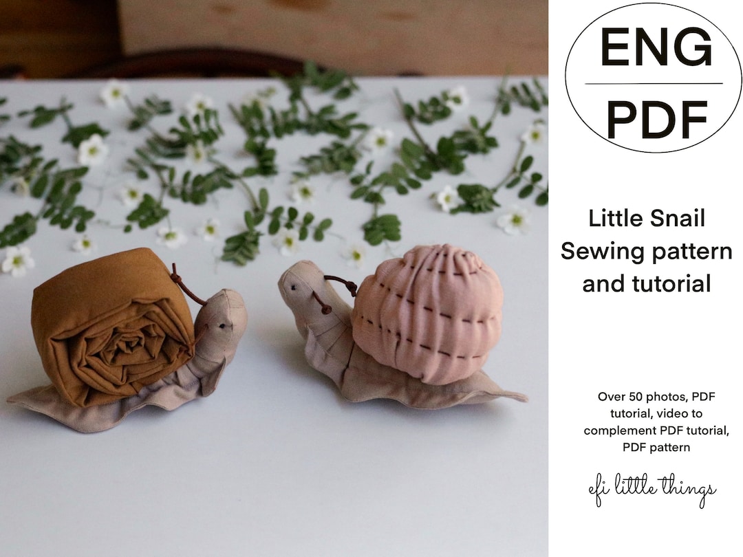 Little Snail Soft Toy Doll Sewing Pattern and PDF and Video Tutorial - Etsy