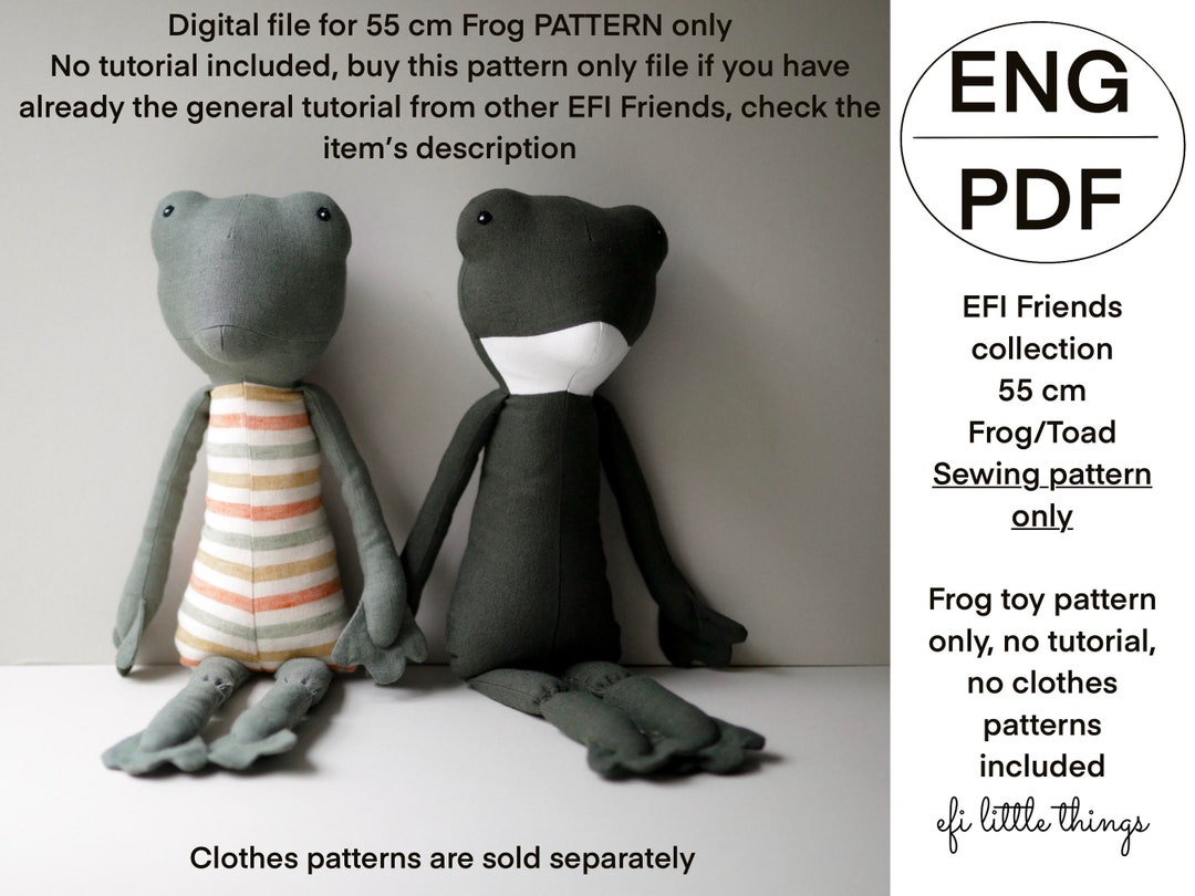 55 Cm Frog or Toad Soft Toy Doll Toy Making PDF PATTERN ONLY - Etsy