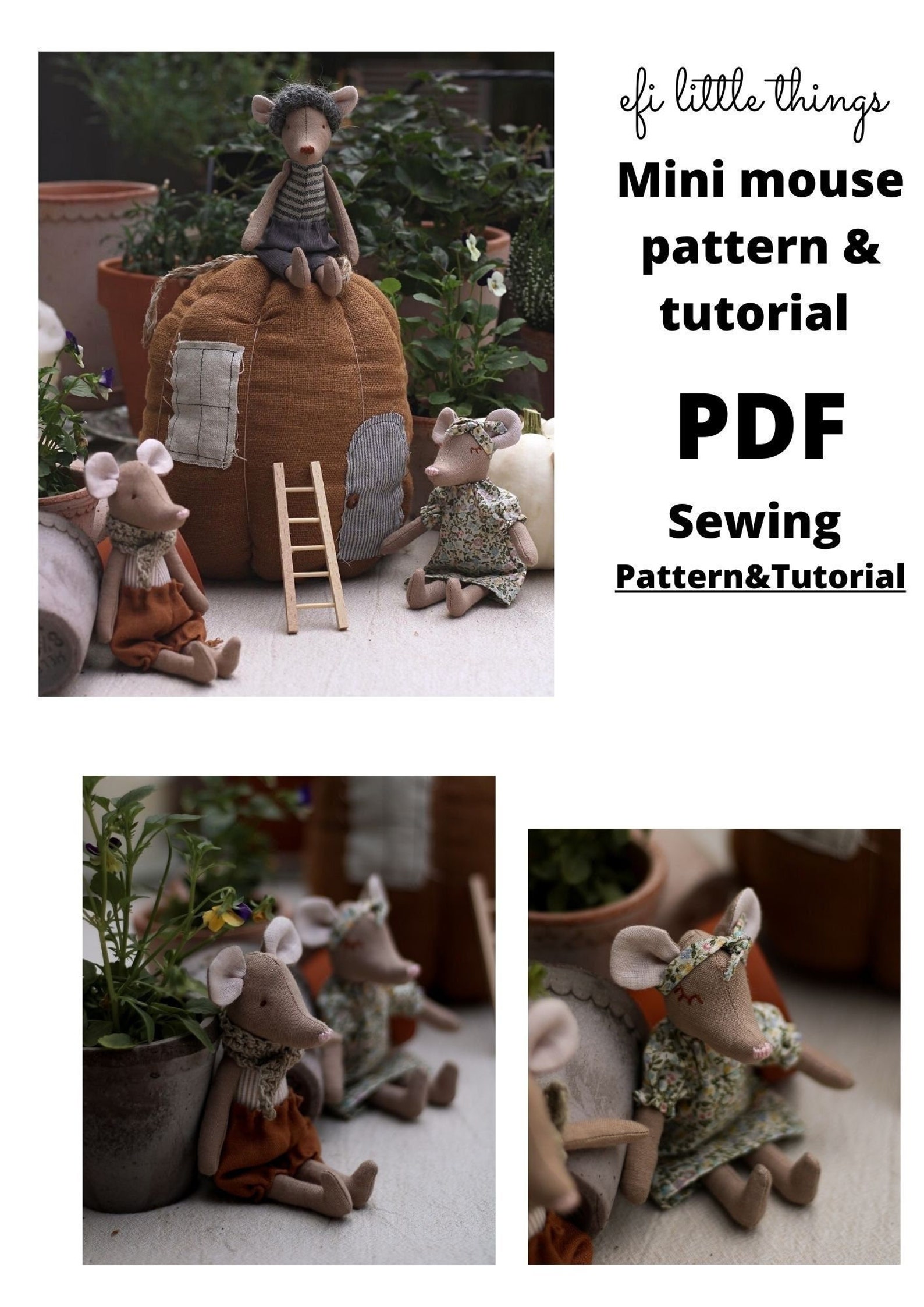 Mini Mouse 16 Cm Soft Toy Sewing Pattern and Tutorial - Etsy