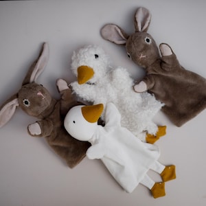Rabbit and Goose Puppets PDF Sewing Pattern and Tutorial - Etsy