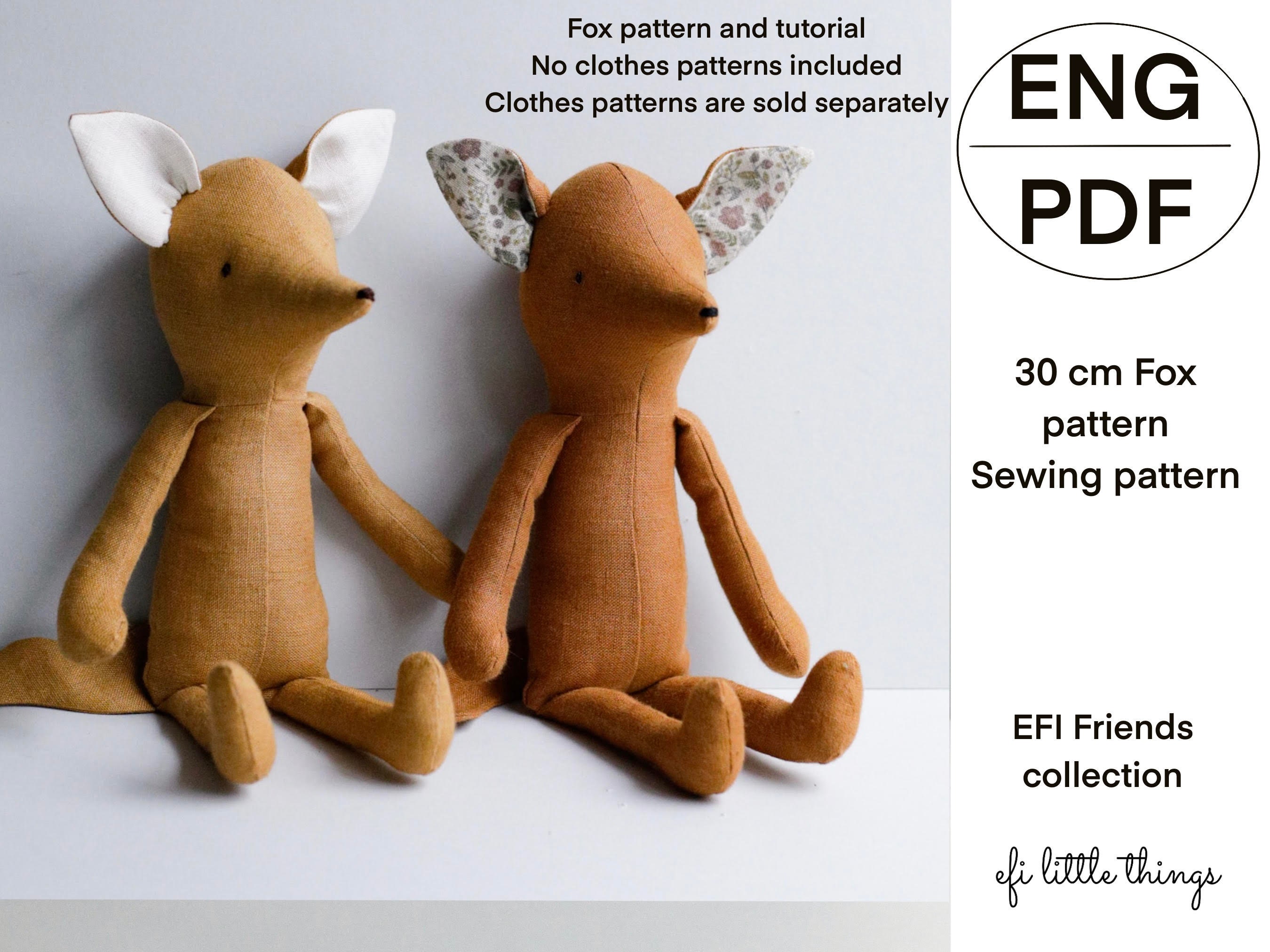 30 Cm Soft Toy Rag Doll Making Fox Sewing PDF Pattern and Tutorial - Etsy