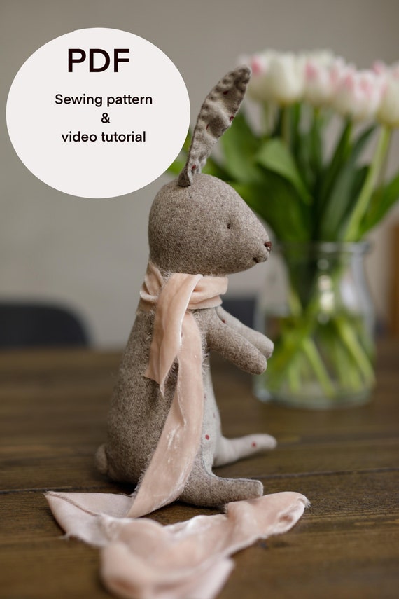 Vintage Style Easter Rabbit PDF Sewing Pattern and Video | Etsy