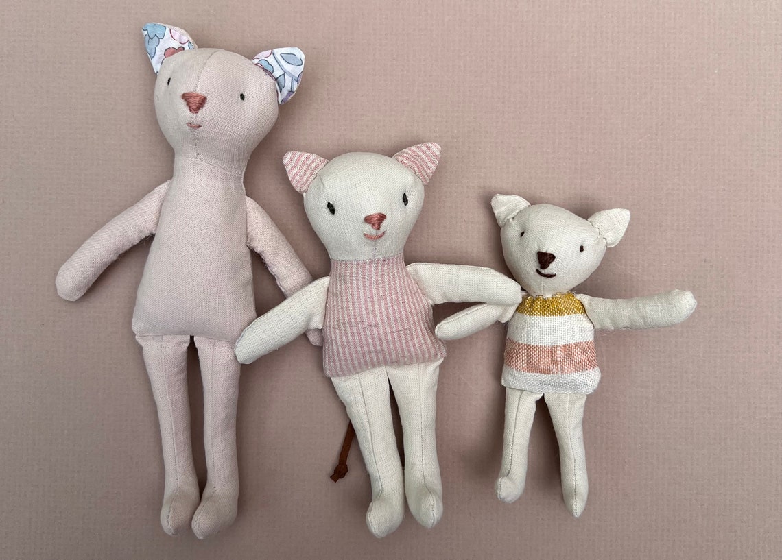 Cat Kitten Mini Toy Doll PDF Sewing Tutorial With Pattern - Etsy