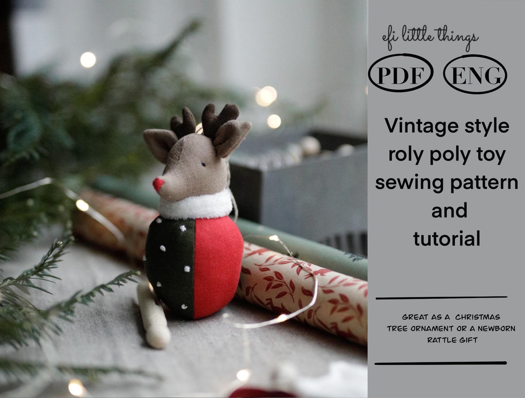 Vintage Christmas Roly Poly Style Ornament Decor Sewing Pattern and ...