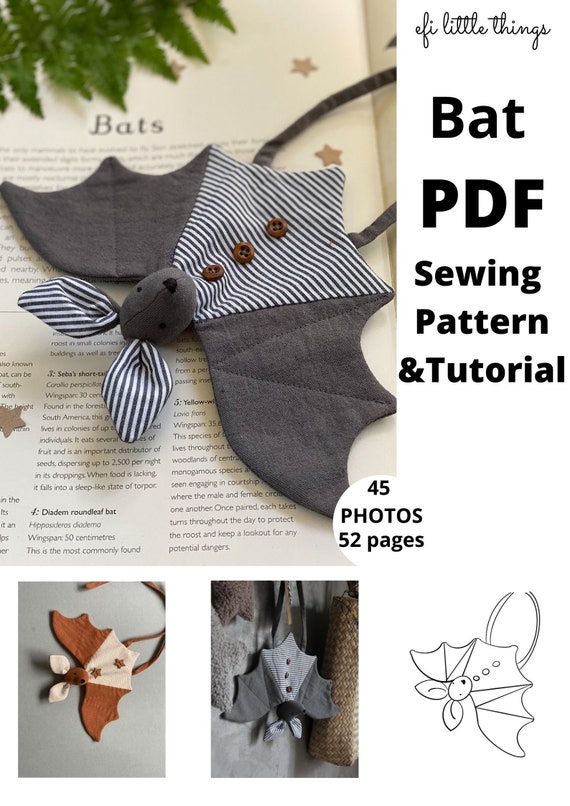 Stuffed Toy Animal Bat Bat Sewing Pattern Free Sew A Spooky Bat Plush ...