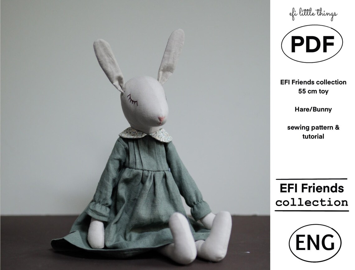 Pattern Hare Bunny Toy Making PDF Sewing PATTERN ONLY - Etsy