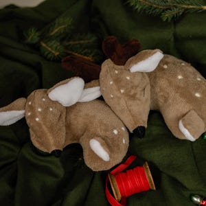 Sleeping Deer Soft Plush Toy PDF Sewing Pattern and Tutorial Two Sizes ...