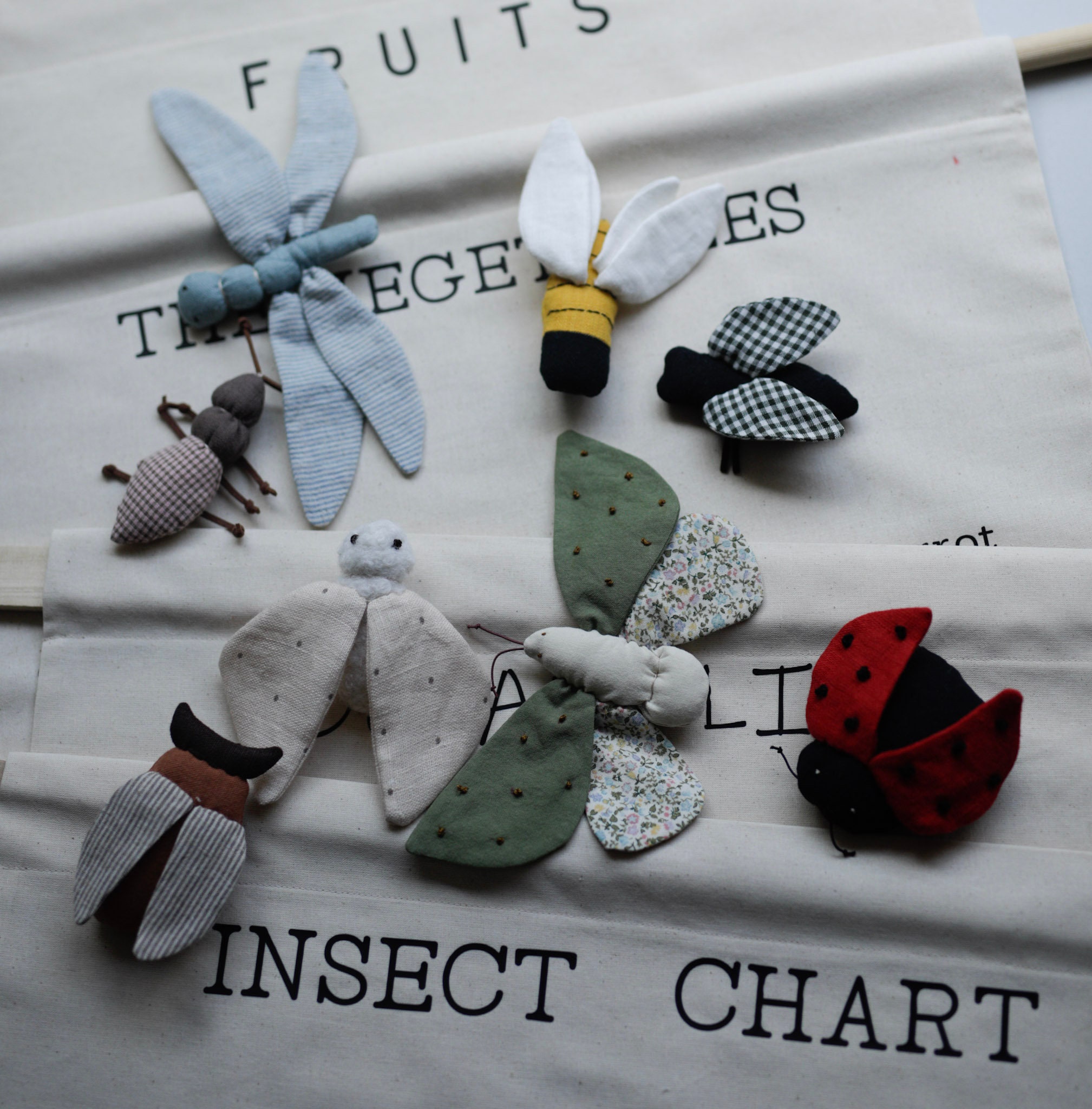 32 Fabric Ornaments to Create Insect, Fruit, Vegetable or Ocean Charts ...