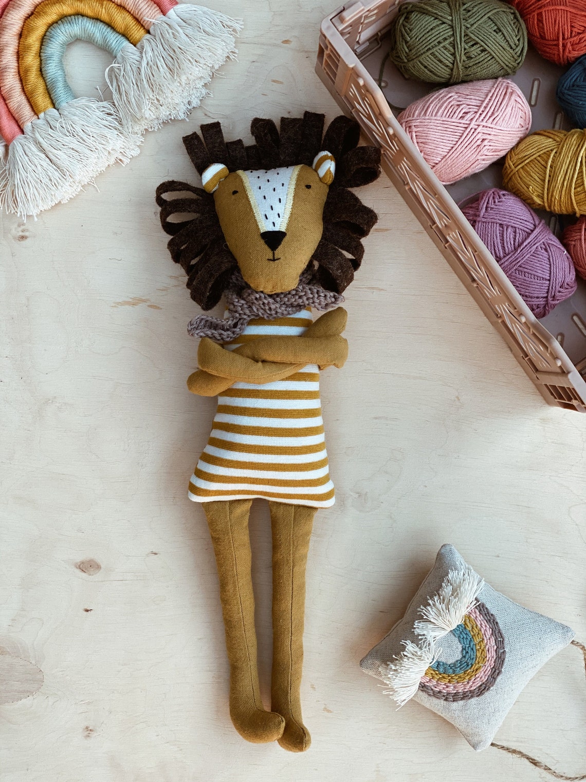 Lion Stuffed Toy PDF Sewing Pattern and Tutorial DIY Animal Soft Toy ...