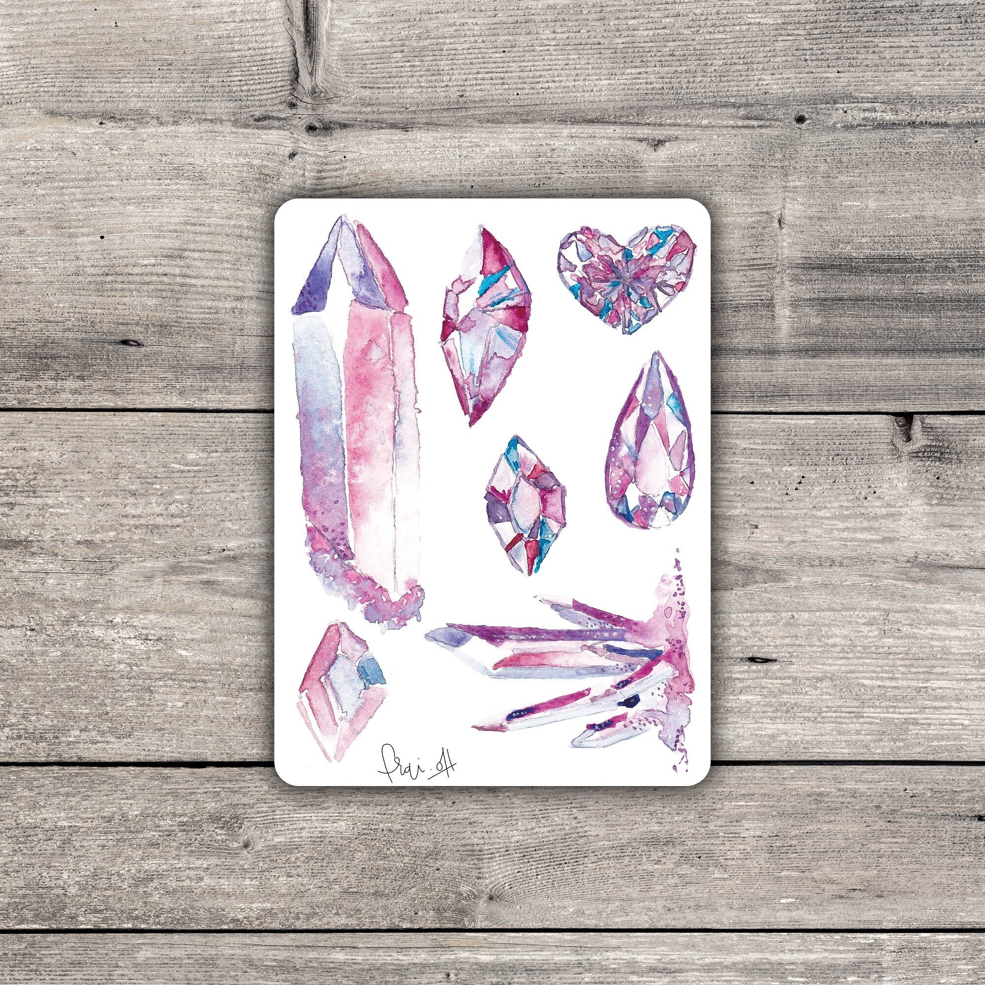 Crystals stickers Gems stickers Mineral sticker | Etsy