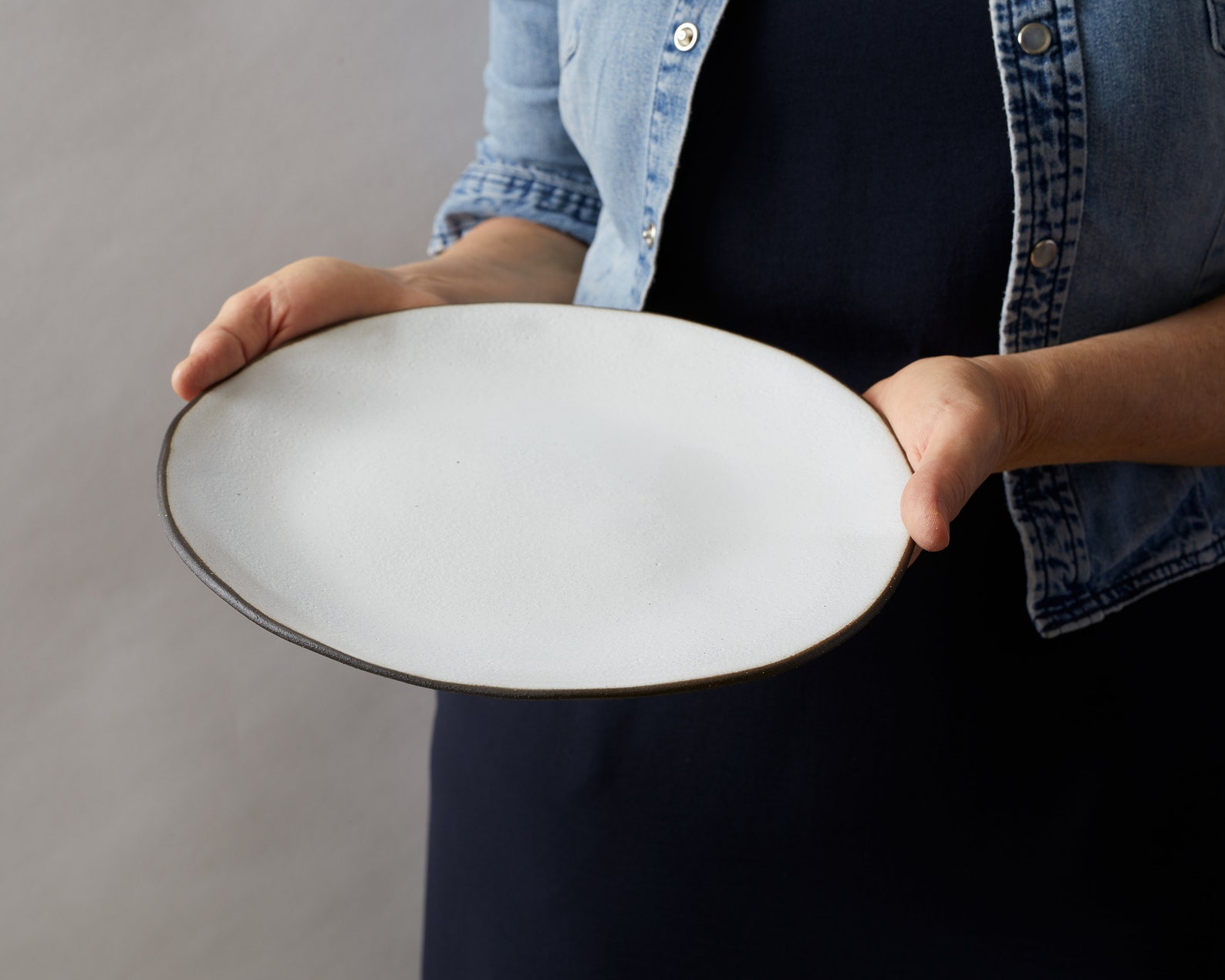 Set of 2 off White Handmade Pottery Dinner Plates - Etsy