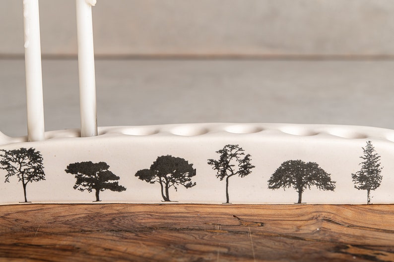 White Modern Hanukkah Menorah With Tree Jewish Hanukkah - Etsy
