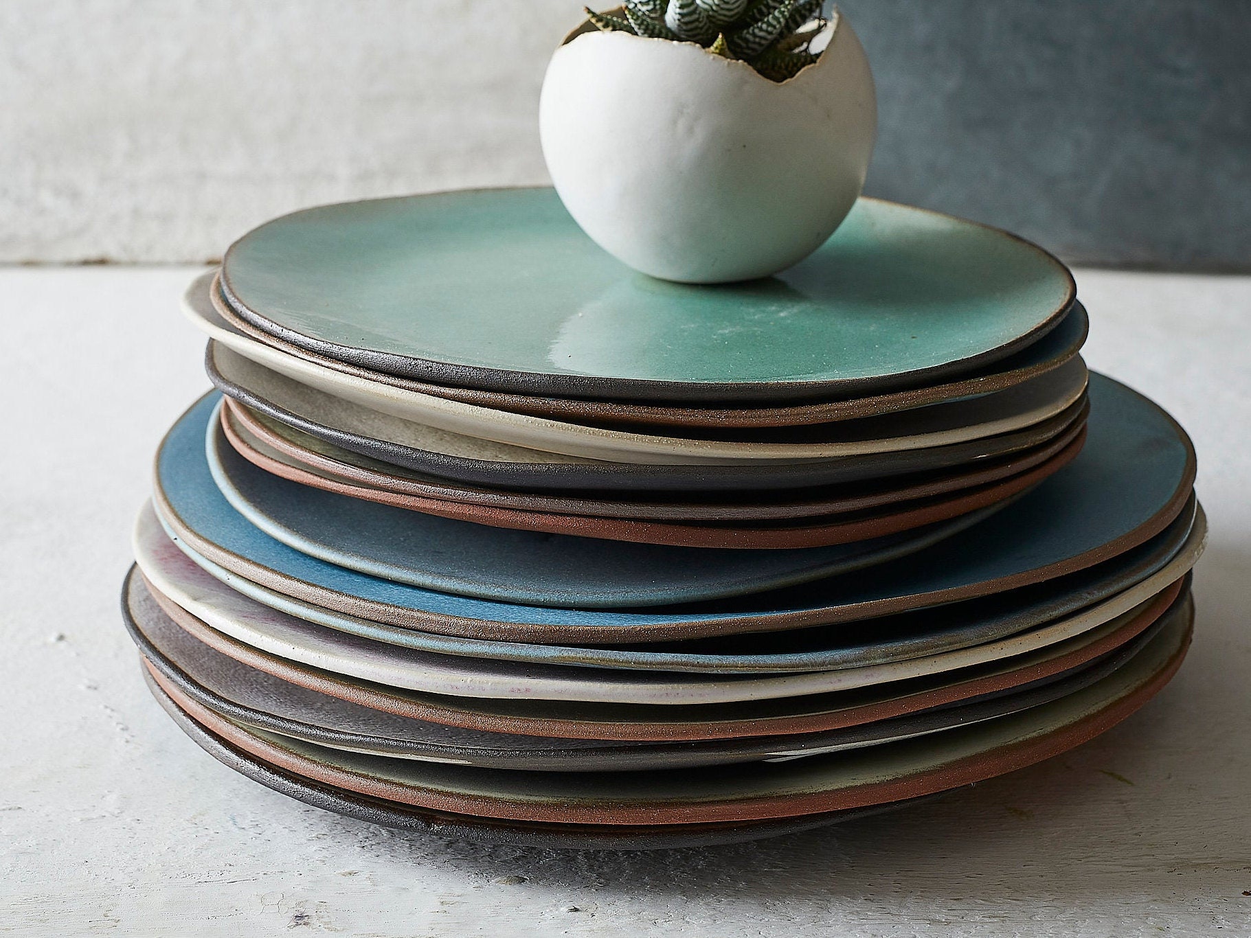 Set of 2 off White Handmade Pottery Dinner Plates - Etsy