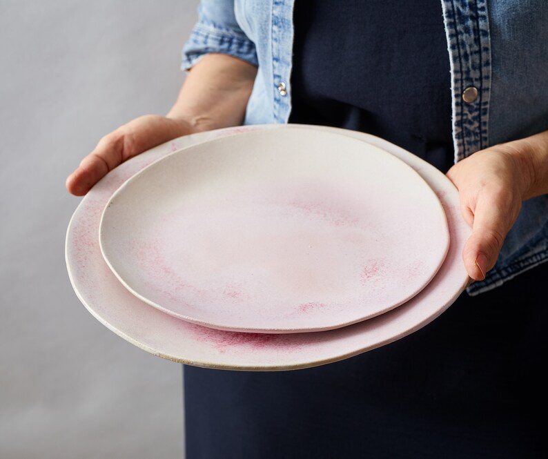 Set of 2 off White Handmade Pottery Dinner Plates - Etsy
