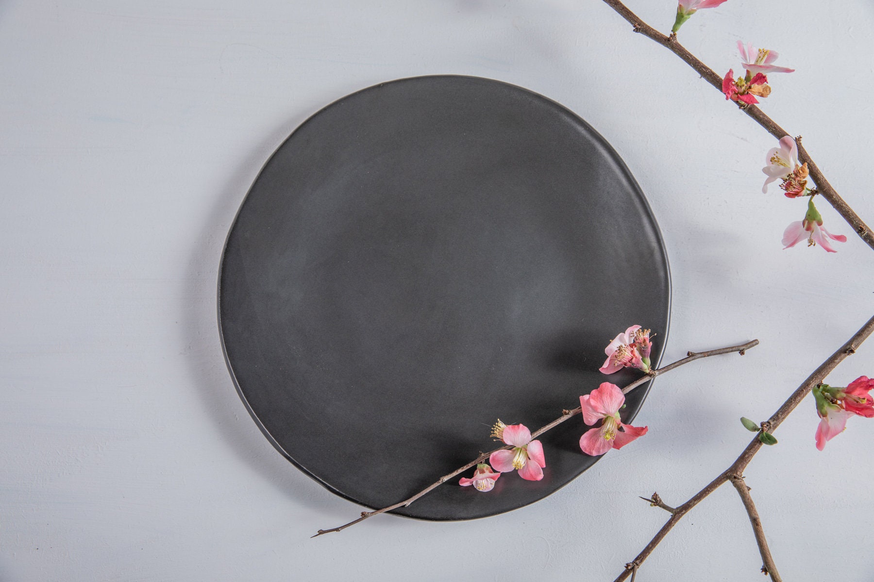 4 Black Ceramic Plates Set of 4 Pottery Dinner Plates - Etsy