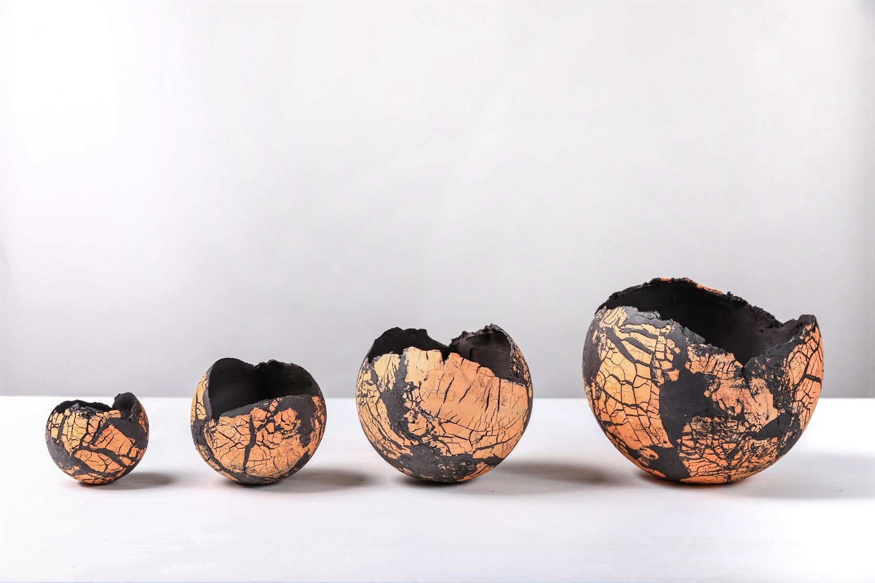 Small Orange & Black Rustic Ceramic Succulent Planter Pot | Etsy