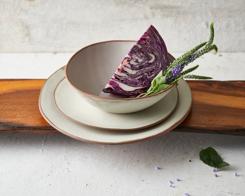 Off White Terracotta Clay Handmade Ceramic Dinnerware Set for - Etsy