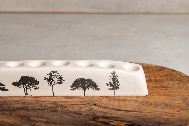 White Modern Hanukkah Menorah With Tree, Jewish Hanukkah Menorah ...