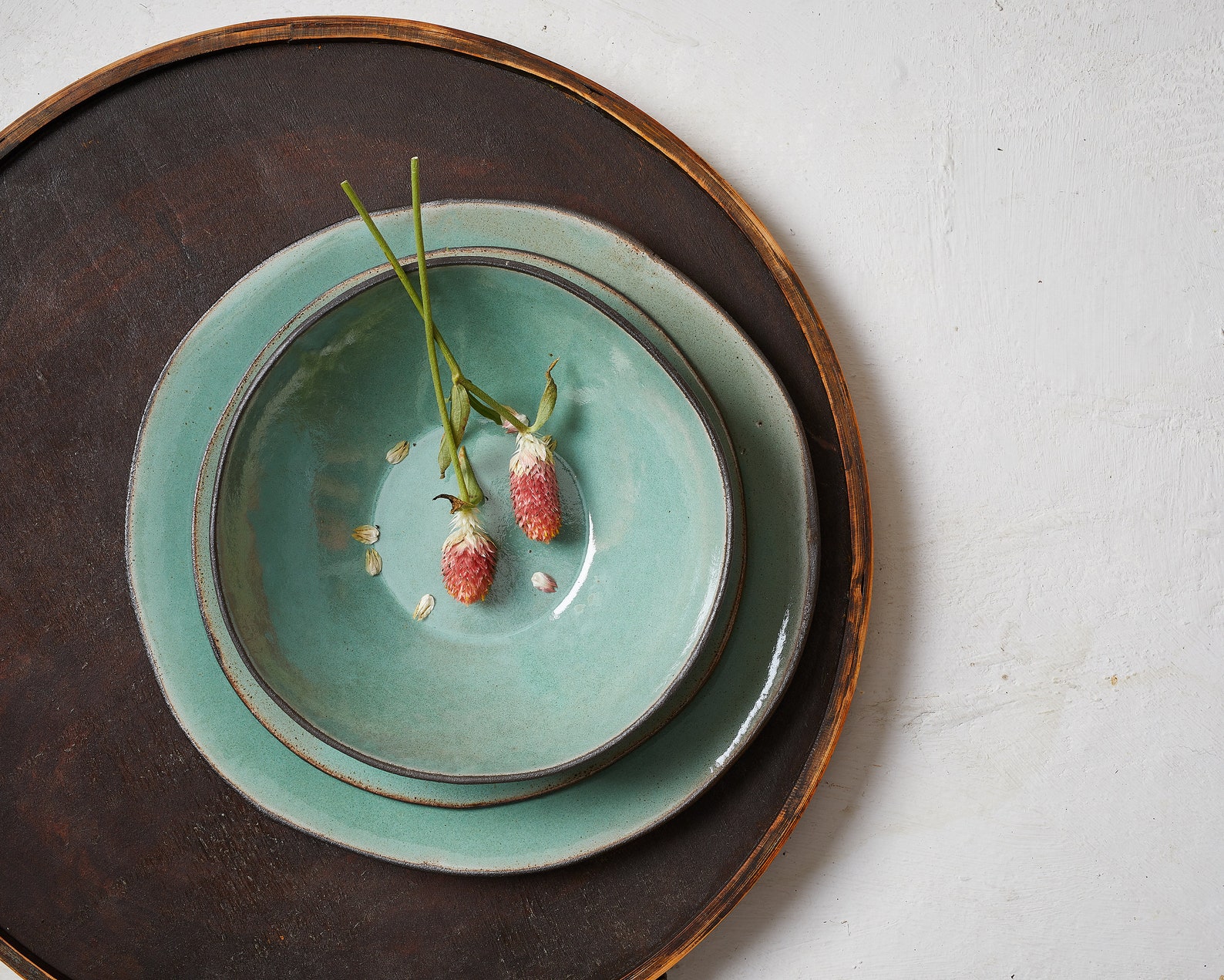 Handmade Ceramic Place Setting for One 3 Piece Turquoise - Etsy