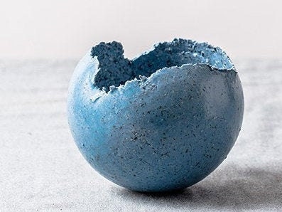 Large Grained Blue Ceramic Planter Indoor Decorative Pot | Etsy