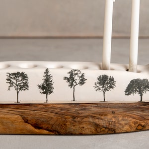 White Modern Hanukkah Menorah With Tree, Jewish Hanukkah Menorah ...
