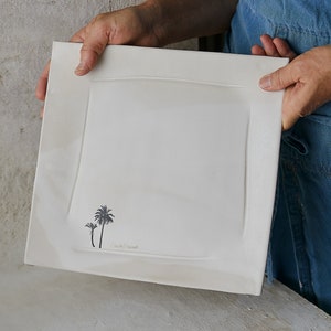 Square Turquoise Serving Platter, Handmade Decorative Large Serving ...