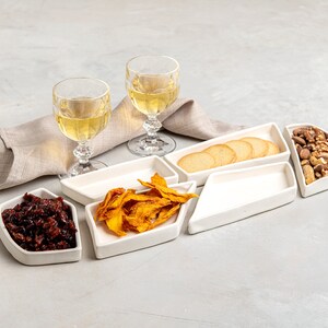 Handmade Puzzle Serving Plate Set Unique Modern White Ceramic - Etsy