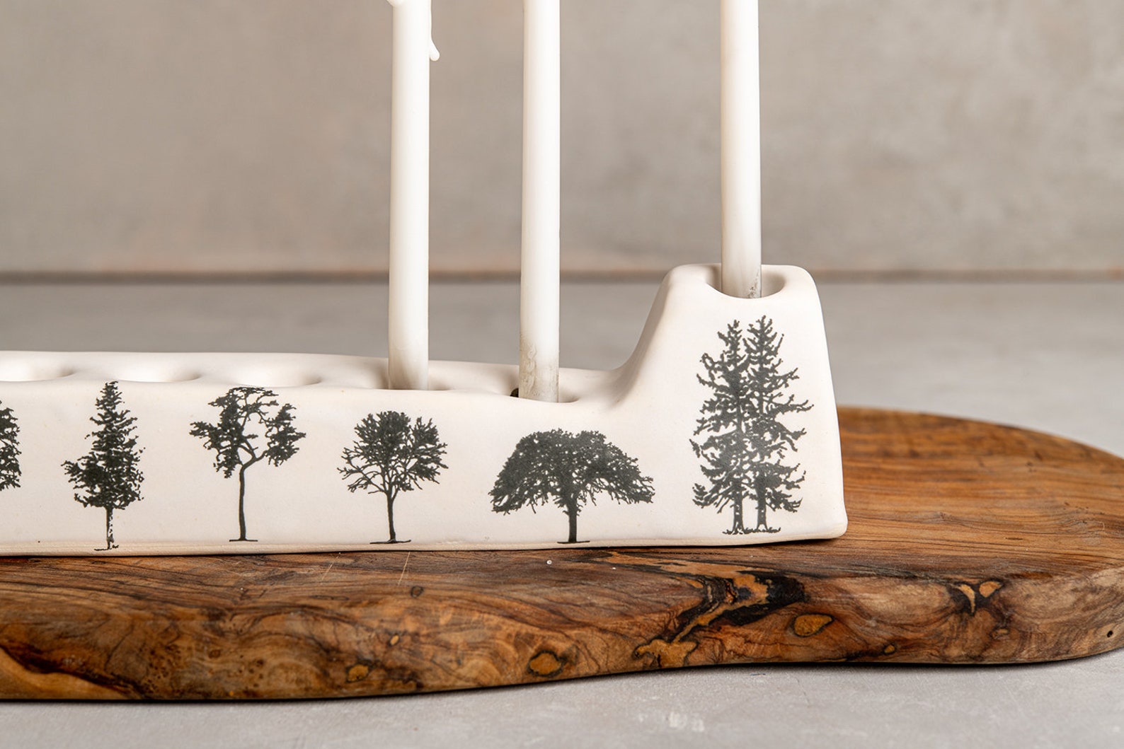 White Modern Hanukkah Menorah With Tree, Jewish Hanukkah Menorah ...