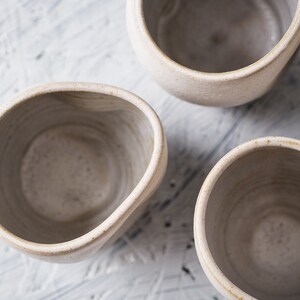 Set of 2 Beige Ceramic Cups, Modern Tea Cups Set, 8.5 Oz Small Beige ...